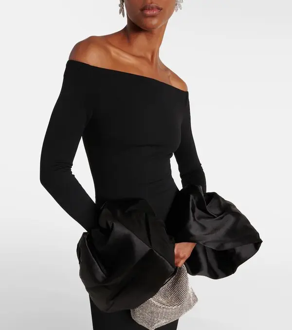 Solace London Talia Off-the-shoulder Gown - Black