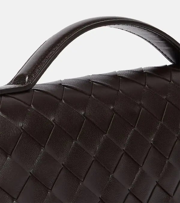 Bottega Veneta Andiamo Intrecciato Leather Clutch - Brown