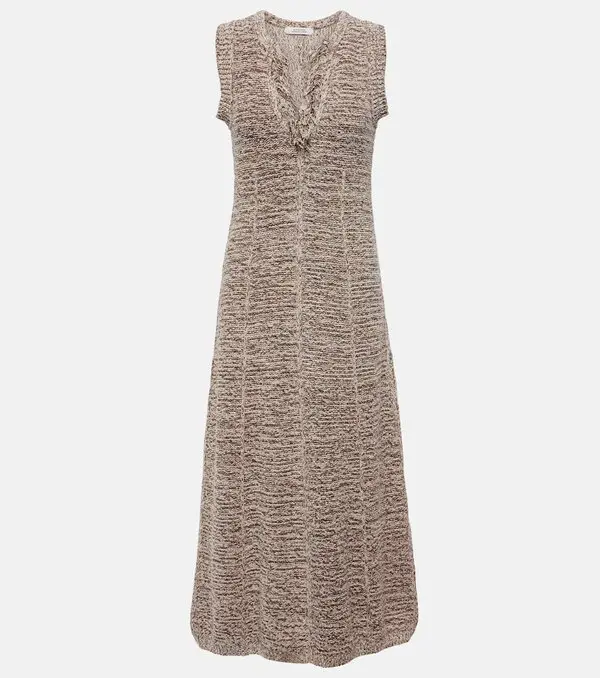 Dorothee Schumacher Autumn Sparkle Knitted Midi Dress - Brown