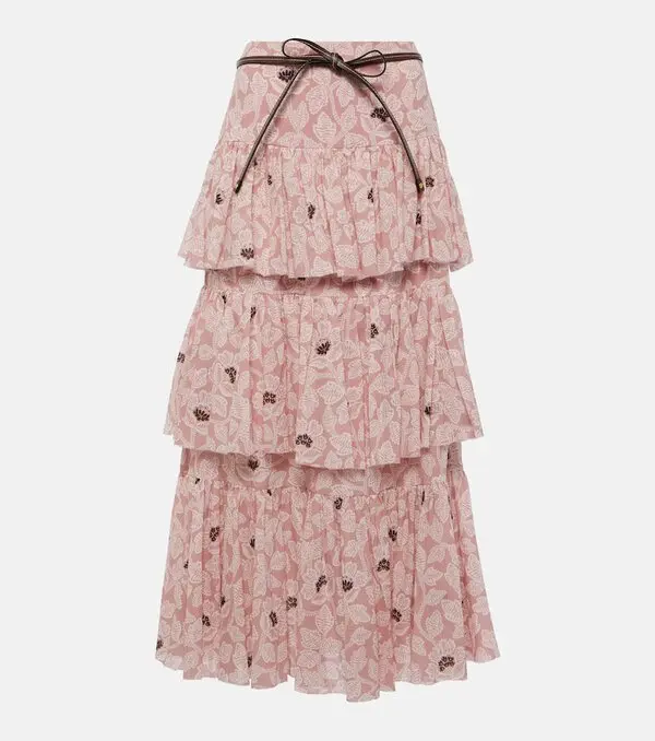 Zimmermann Ottie Floral Midi Skirt