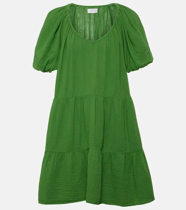Velvet By Graham & Spencer Helena Cotton Gauze Dress - Green - 50% Off |  Editorialist