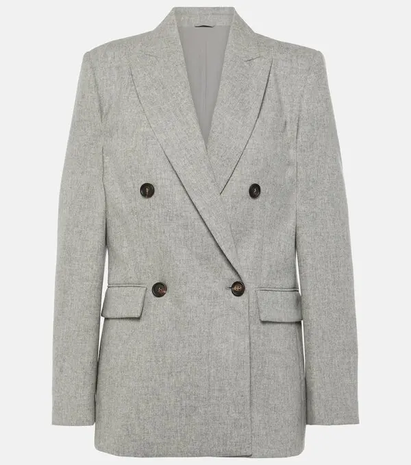 Brunello Cucinelli Wool And Cashmere Flannel Blazer