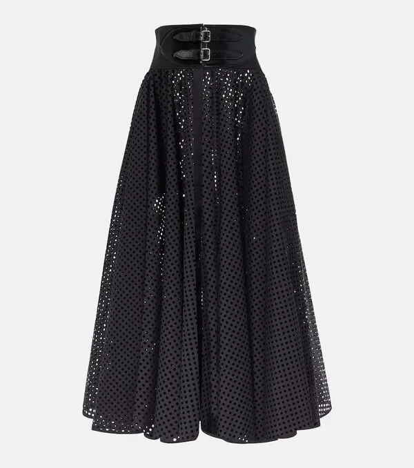 Alaïa Cotton-blend Midi Skirt