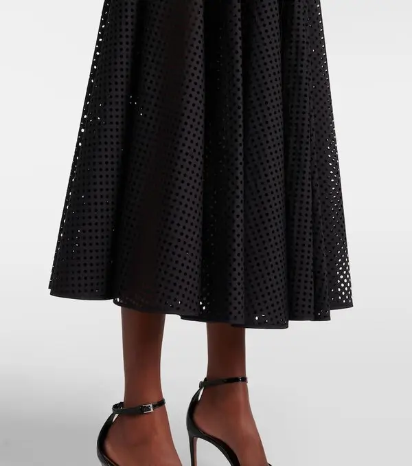 Alaïa Cotton-blend Midi Skirt