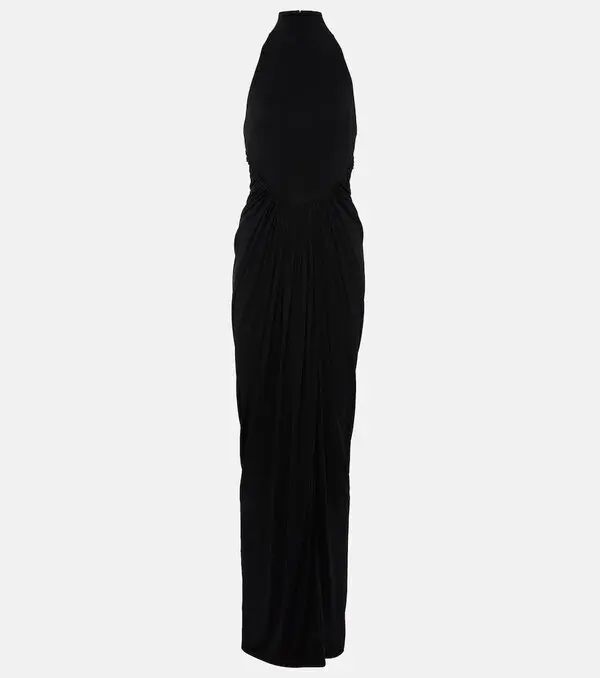 Alaïa Halterneck Draped Gown - Black