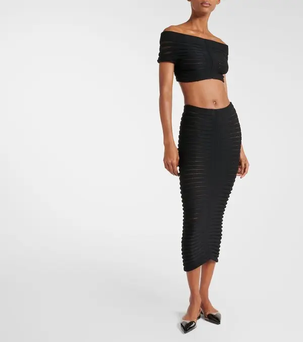 Alaïa Skeleton Knitted Midi Skirt