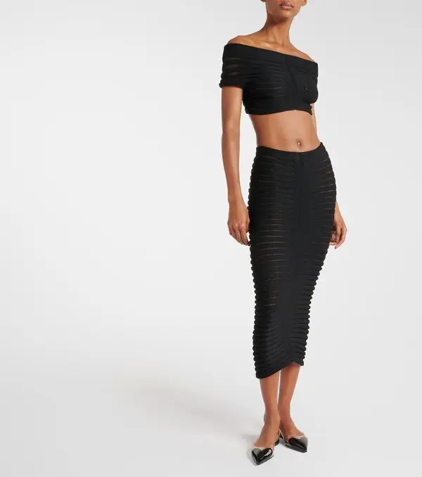 Alaïa Skeleton Knitted Midi Skirt