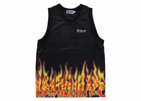 A BATHING APE Flame Mesh Vest - Black