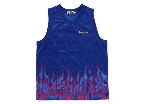 A BATHING APE Flame Mesh Vest - Blue