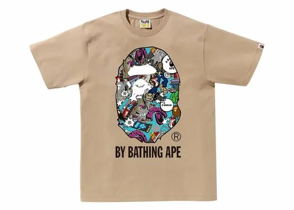 A BATHING APE Comic Art Ape Head Tee Shirt