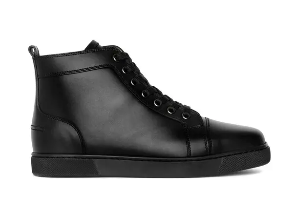 CHRISTIAN LOUBOUTIN Louis Flat High-top Sneakers - Black/red