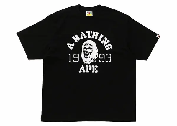 A BATHING APE Og Ape Head College Relaxed Fit Tee Shirt - Black