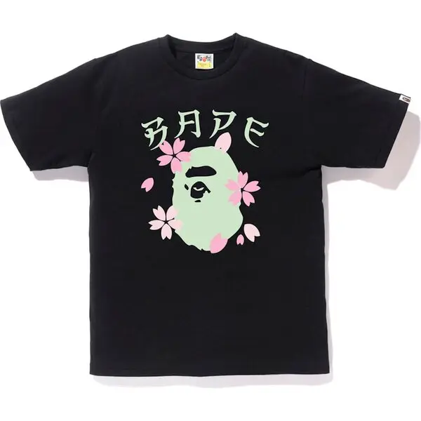 A BATHING APE Sakura Ape Head Tee Shirt - Black