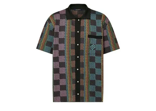 LOUIS VUITTON Damier Shortsleeved Cotton Knit Shirt