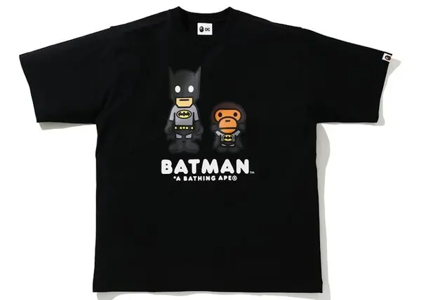 A BATHING APE X Dc Baby Milo Batman Relaxed Fit Tee Shirt - Black