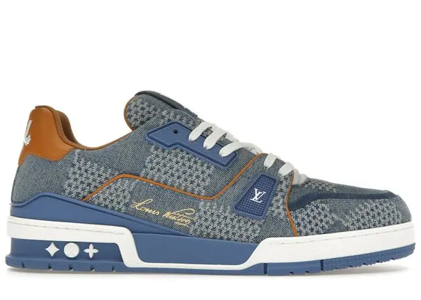 LOUIS VUITTON Trainer Damier 3d Denim Sneakers - Blue/dark Blue/brown