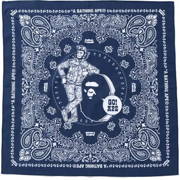 A BATHING APE X Levi's Bandana - Navy Blue