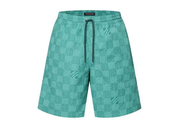 LOUIS VUITTON Printed Nylon Swimshorts - Teal