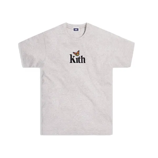 Kith Monarch Butterfly Tee Shirt - Light Heather Grey