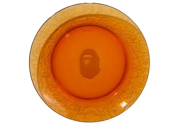 A BATHING APE Neon Camo Glass Plate - Orange