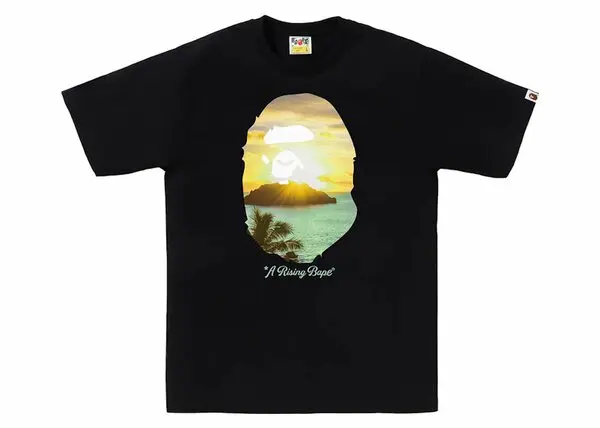 A BATHING APE A Rising Photo Tee Shirt - Black