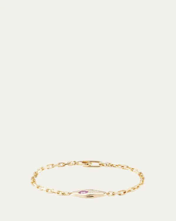 UNIFORM OBJECT 18k Yellow Gold Sapphire And Diamond Bracelet - Pink Sapphire
