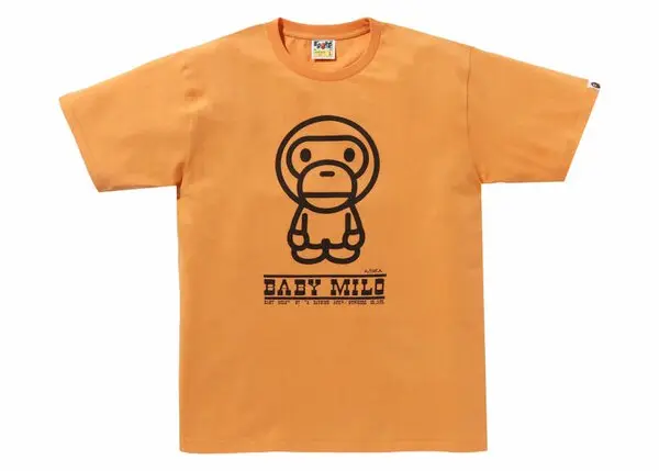 A BATHING APE Classic Baby Milo Tee Shirt - Orange