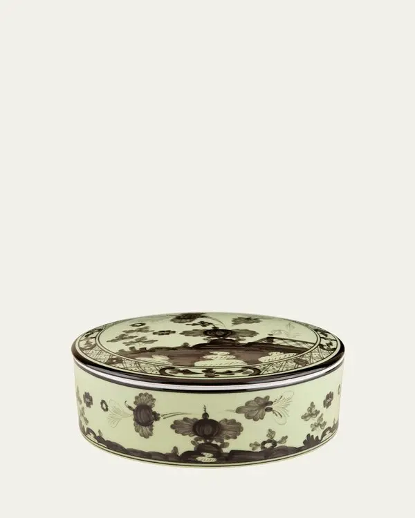 GINORI 1735 Bario Covered Round Box - Oi Bario