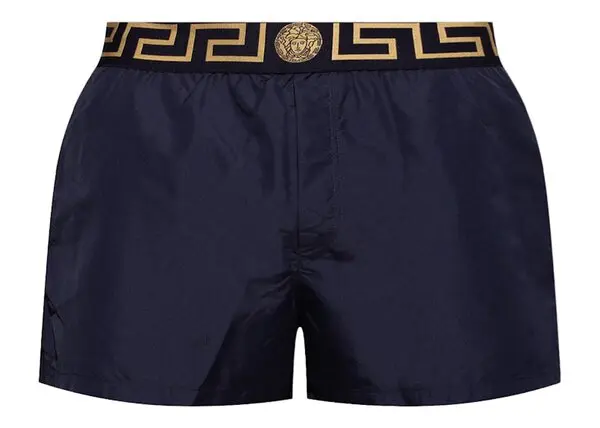 Versace Medusa Logo Swim Shorts - Navy Blue