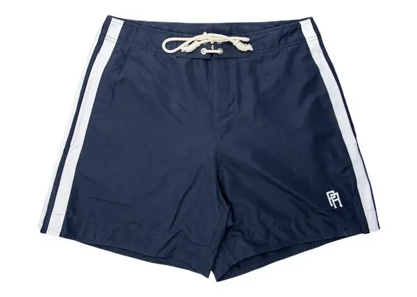 Palm Angels Logo-embroidered Side Stripe Swim Shorts - Navy Blue