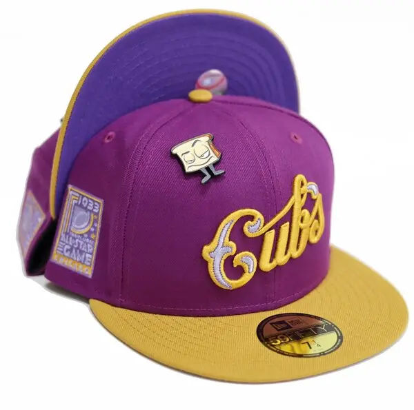 New Era Chicago Cubs Script Capsule Pbj 2.0 Alternate 1933 All Star Game 59fifty Fitted Hat - Purple/brown