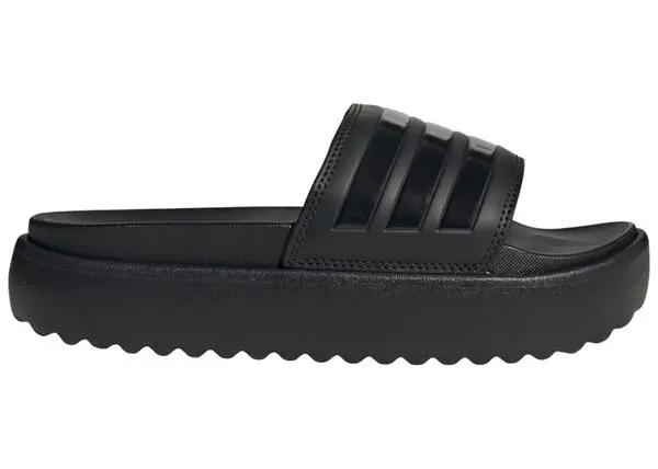 Adidas Adilette Platform Slides - Core Black
