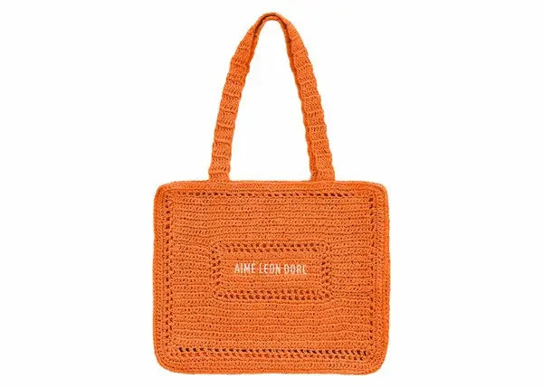 Aimé Leon Dore Crochet Tote Bag - Orange
