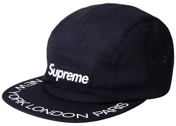 Supreme Visor Print Camp Cap - Navy Blue