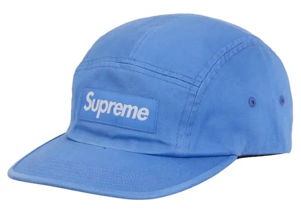 Supreme Washed Chino Twill Camp Cap - Blue