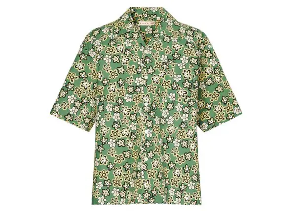 Uniqlo X Marni Oversized Open Collar Shirt - Green