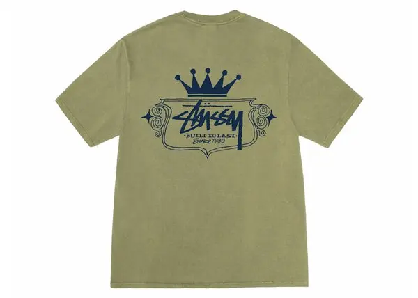 StÜssy Built To Last Pigment Dyed Tee Shirt - Olive