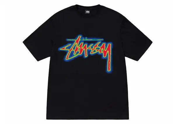 StÜssy Thermal Stock Tee Shirt - Black