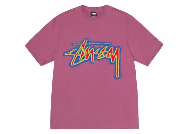 StÜssy Thermal Stock Tee Shirt - Berry