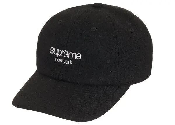 Supreme Harris Tweed Classic Logo 6-panel Cap - Black