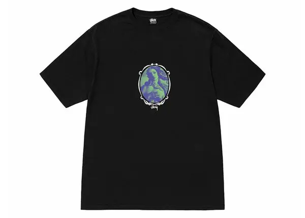 StÜssy Venus Oval Pigment Dyed Tee Shirt - Black