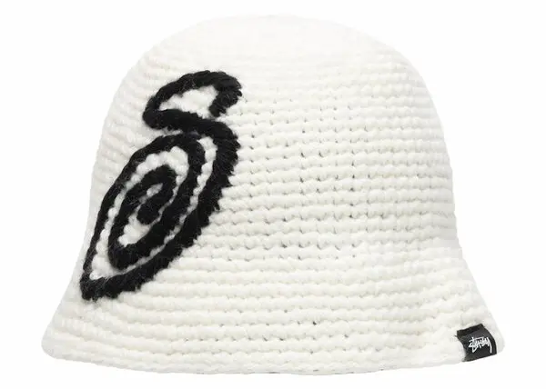 StÜssy Swirly S Knit Bucket Hat - Bone