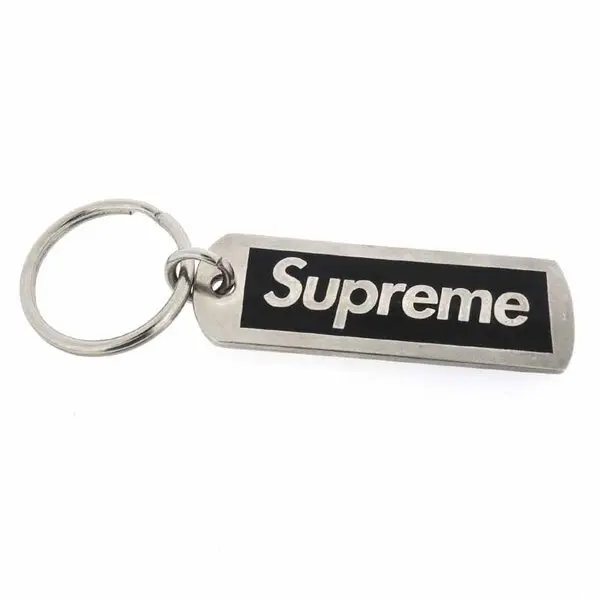 Supreme Metal Tag Keychain - Black