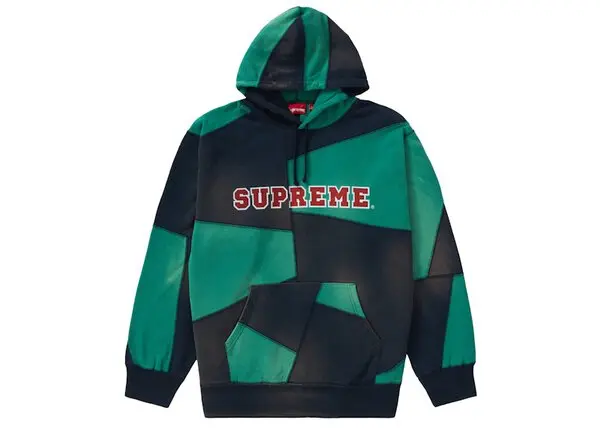 Supreme Patchwork Hooded Sweatshirt - Navy Blue