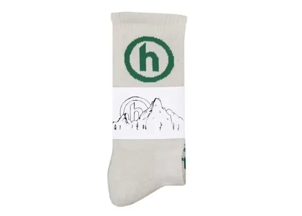 HIDDEN NY H Logo Socks - White/green