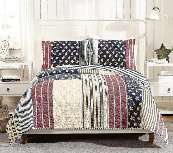 MODERN HEIRLOOM Americana 3-piece King Quilt Se T - One-color