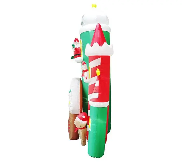 FRASER HILL FARM 10-ft. Tall Prelit Candy Castl E Inflatable