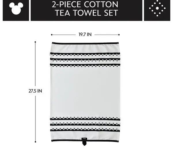 Disney Home 2 Piece Monochrome Kitchen Towels