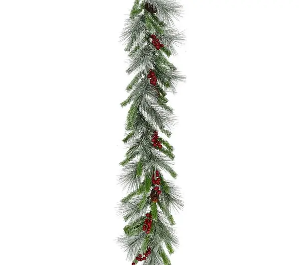 FRASER HILL FARM 9-ft. Lightly Flocked Decorative Garland With - One-color