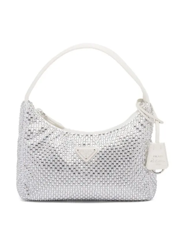 Prada Re-edition Embellished Mini Bag - White